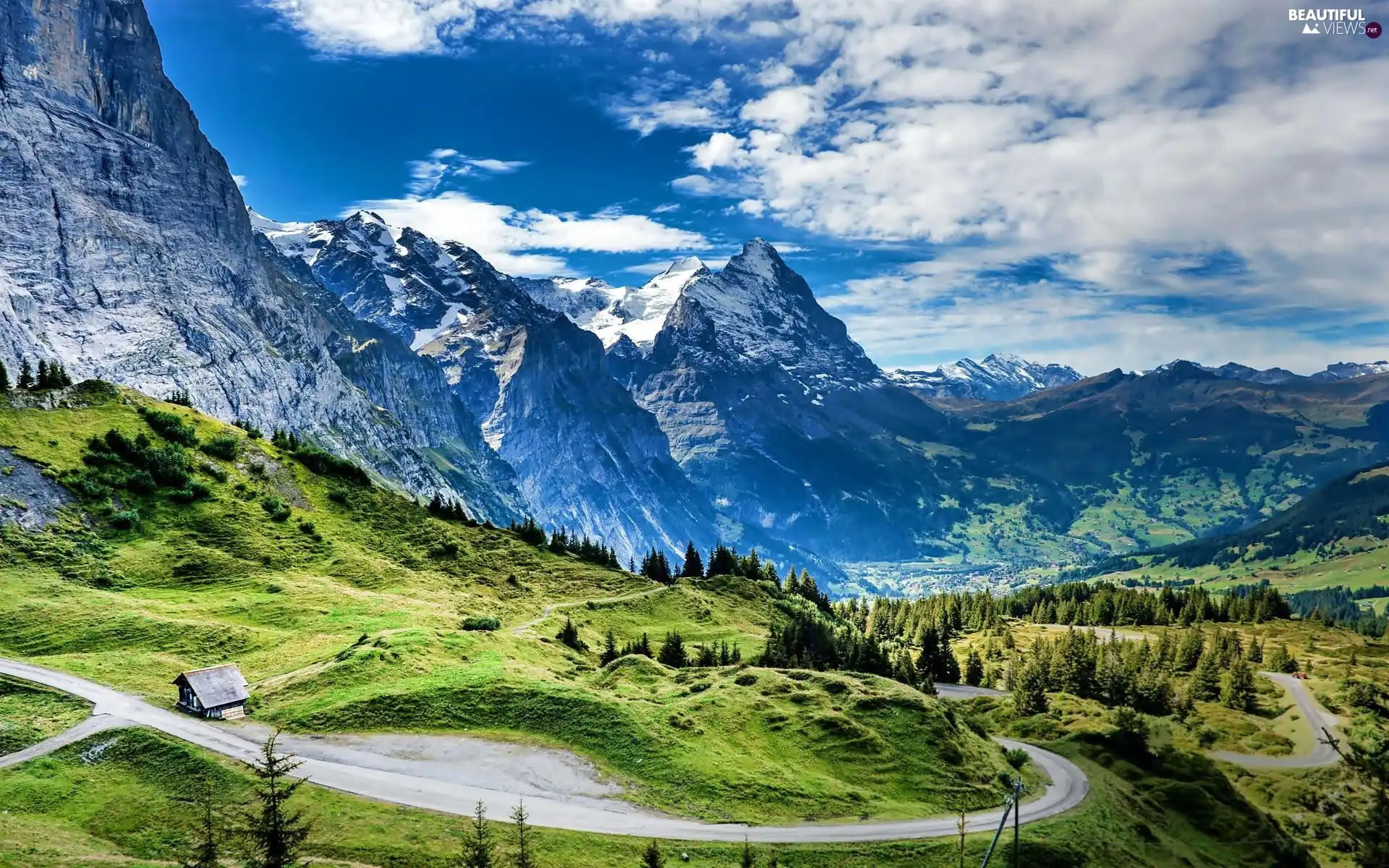 roads, Mountains, house, Switzerland, Glade, woods - Beautiful views ... roads, Mountains, house, Switzerland, Glade, woods - Beautiful views ...