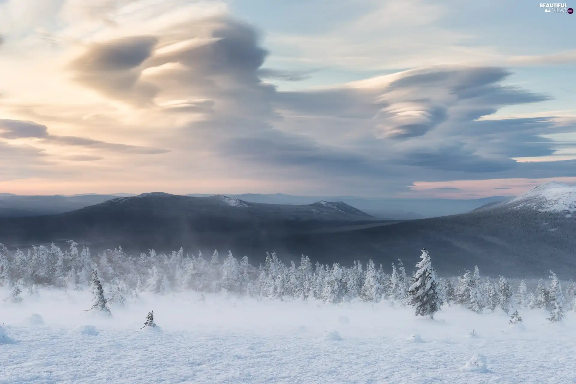 trees, winter, Mountains, clouds, viewes, snow - Beautiful views ... trees, winter, Mountains, clouds, viewes, snow - Beautiful views ...